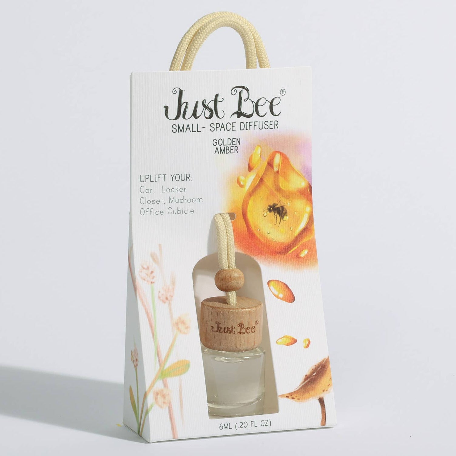 Golden Amber Small Space Hanging Diffuser by Just Bee – Poppy & Vale